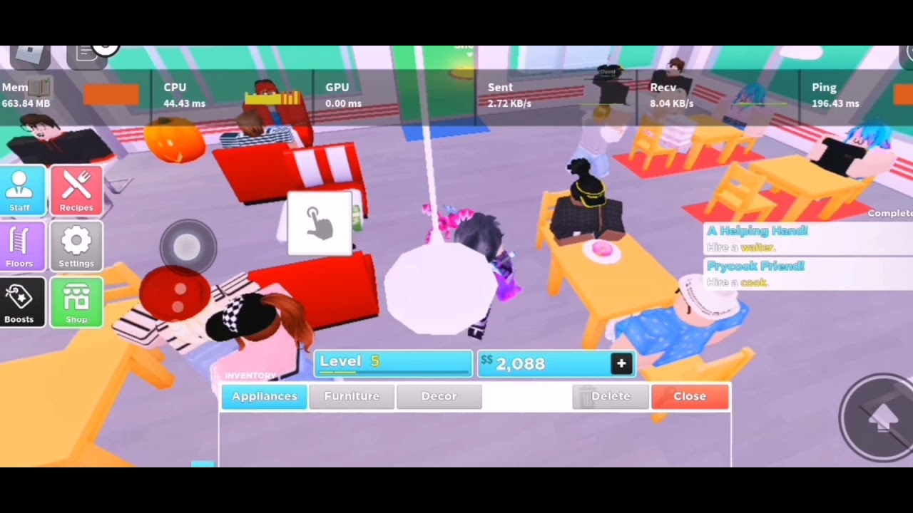 Roblox My Restaurant! Second Floor Area+ Stuffs! - YouTube