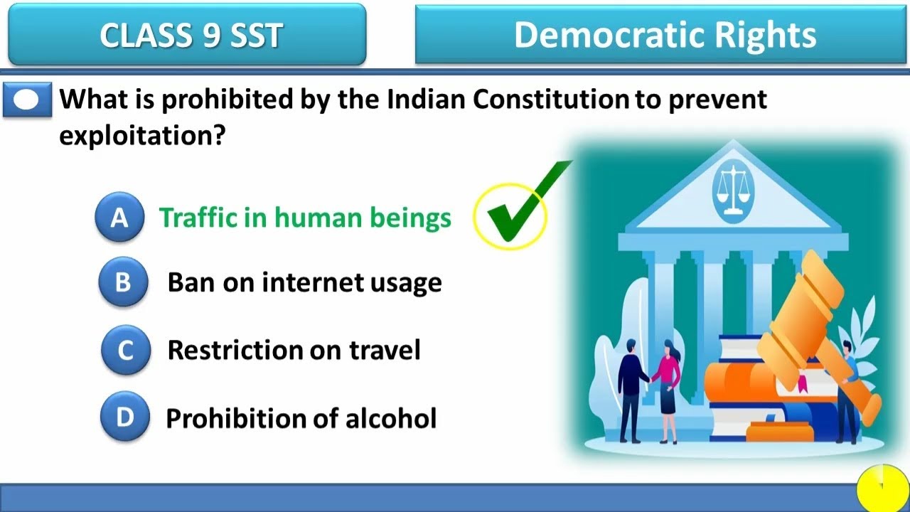 MCQ on Class 9 Civics Chapter 5 democratic rights with Answers ...