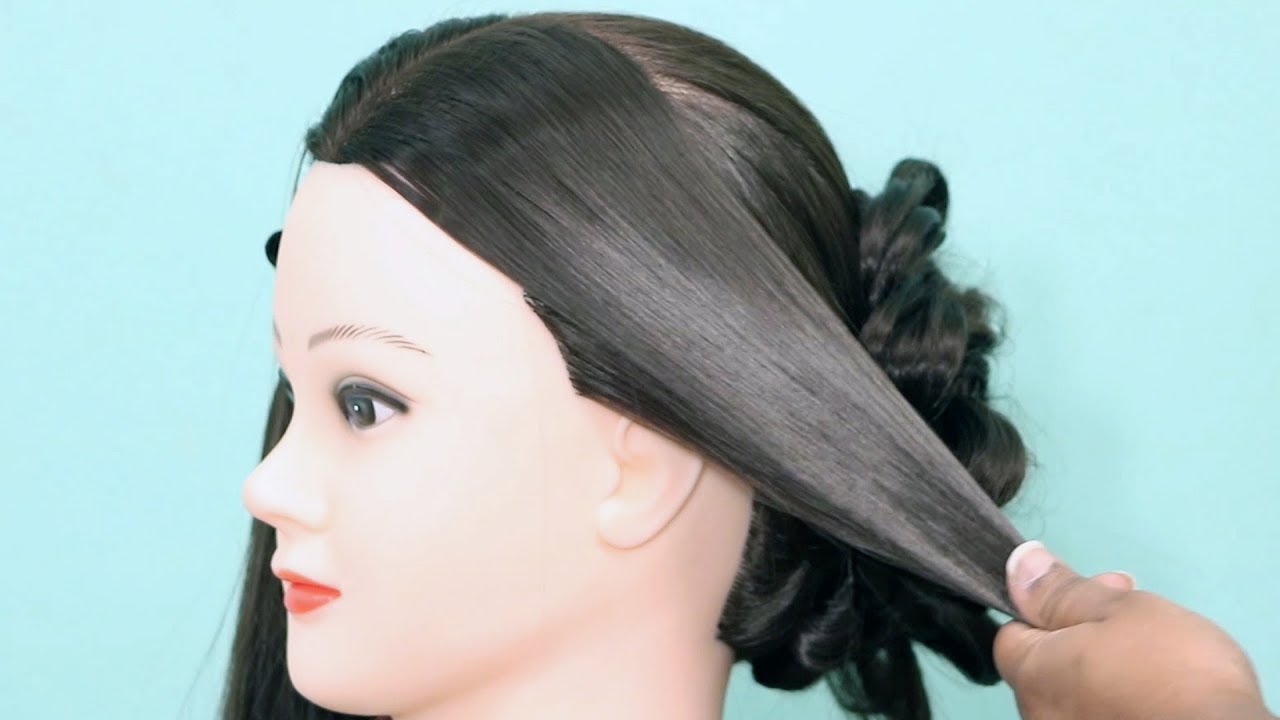 NEW VERY EASY TRICKS FOR FRENCH ROLL WITH DONUT BUN || FRENCH TWIST BUN ...