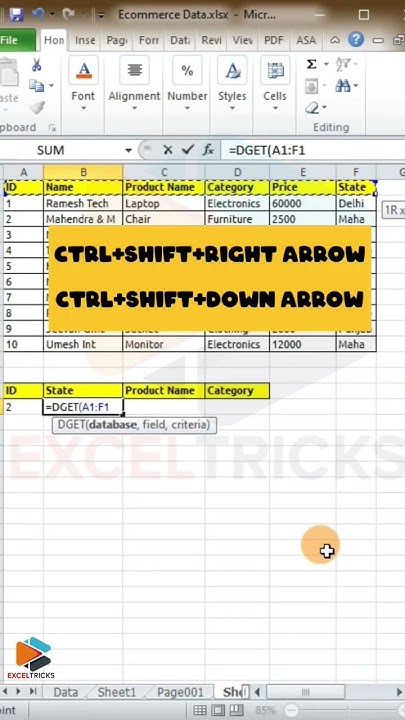 DGET Function in Excel : The Ultimate Time Saving Formula! #DGETFunction #ExcelTips #viralvideo ...