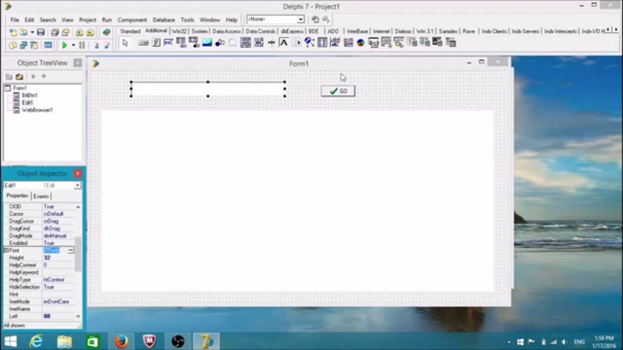 how to make a web browser using delphi - YouTube