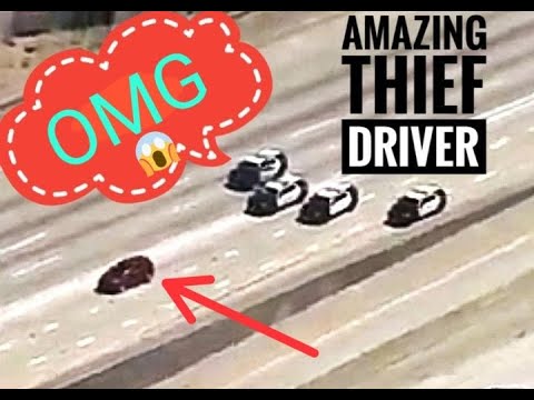 Amazing car driving by Thief | Chased by Police | video recorded by Police helicopter🚁