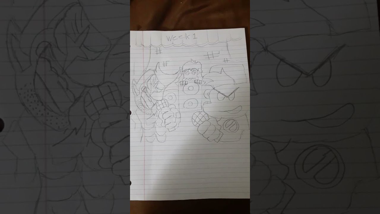 Friday Night funkin fan made drawing ( 1-7 weeks) - YouTube