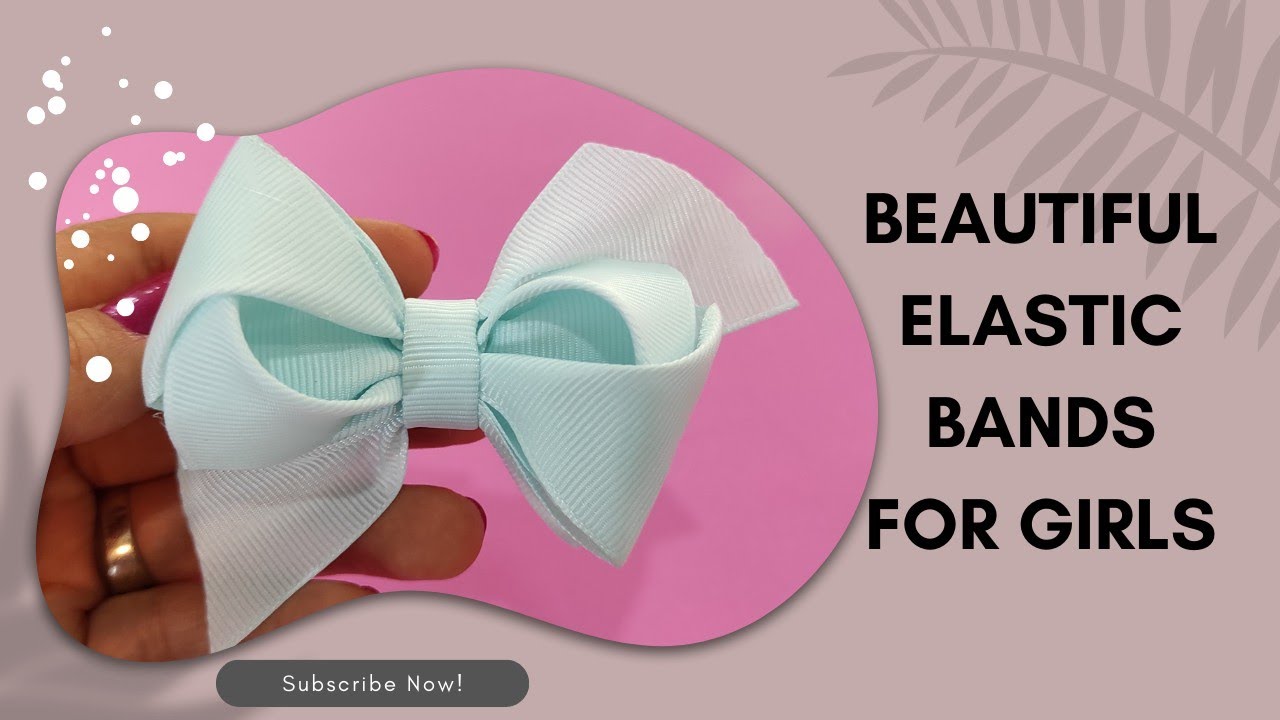 diy/beautiful elastic bands for girls/ribbon bow tutorial - YouTube