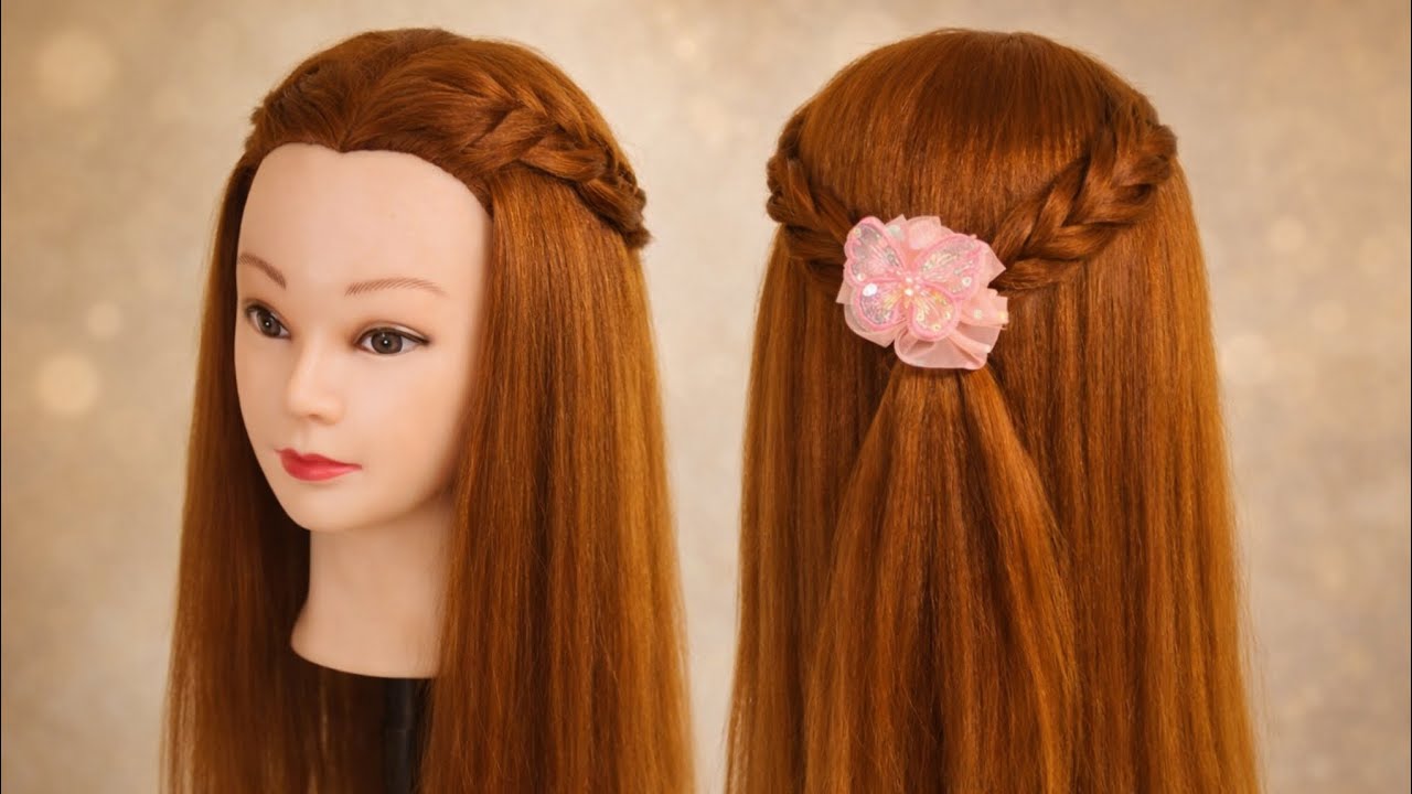 Simple Open Hair Khajoori Braid | Easy Party Wedding Hairstyle for ...
