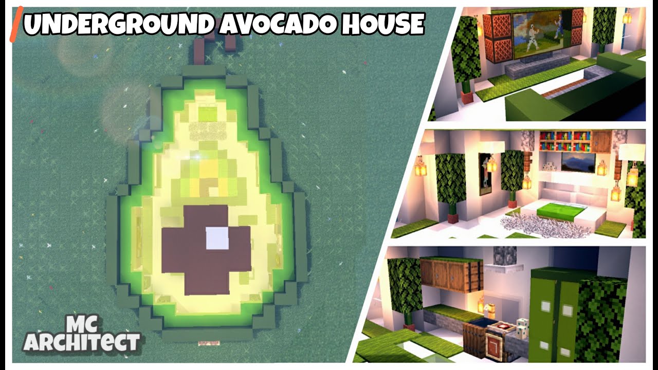 MINECRAFT TUTORIAL: HOW TO BUILD AN UNDERGROUND AVOCADO HOUSE - YouTube