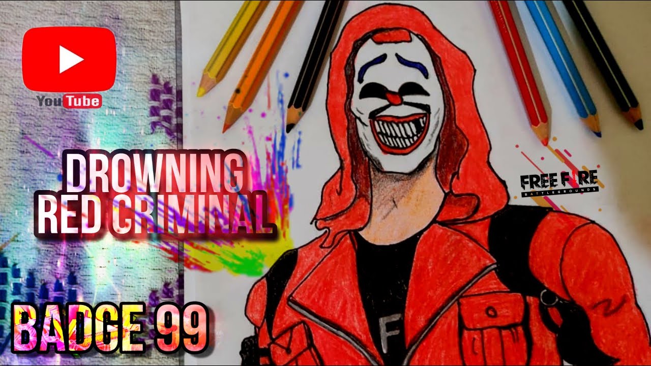 RED CRIMINAL DRAWING | SKETCH | BADGE99 - YouTube