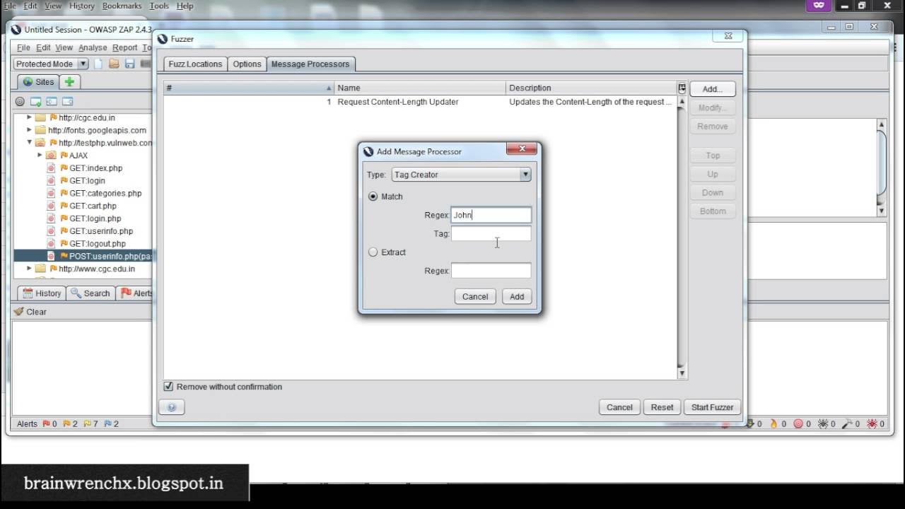 OWASP ZAP - Fuzzing Multiple Parameters and using Message Processors - YouTube
