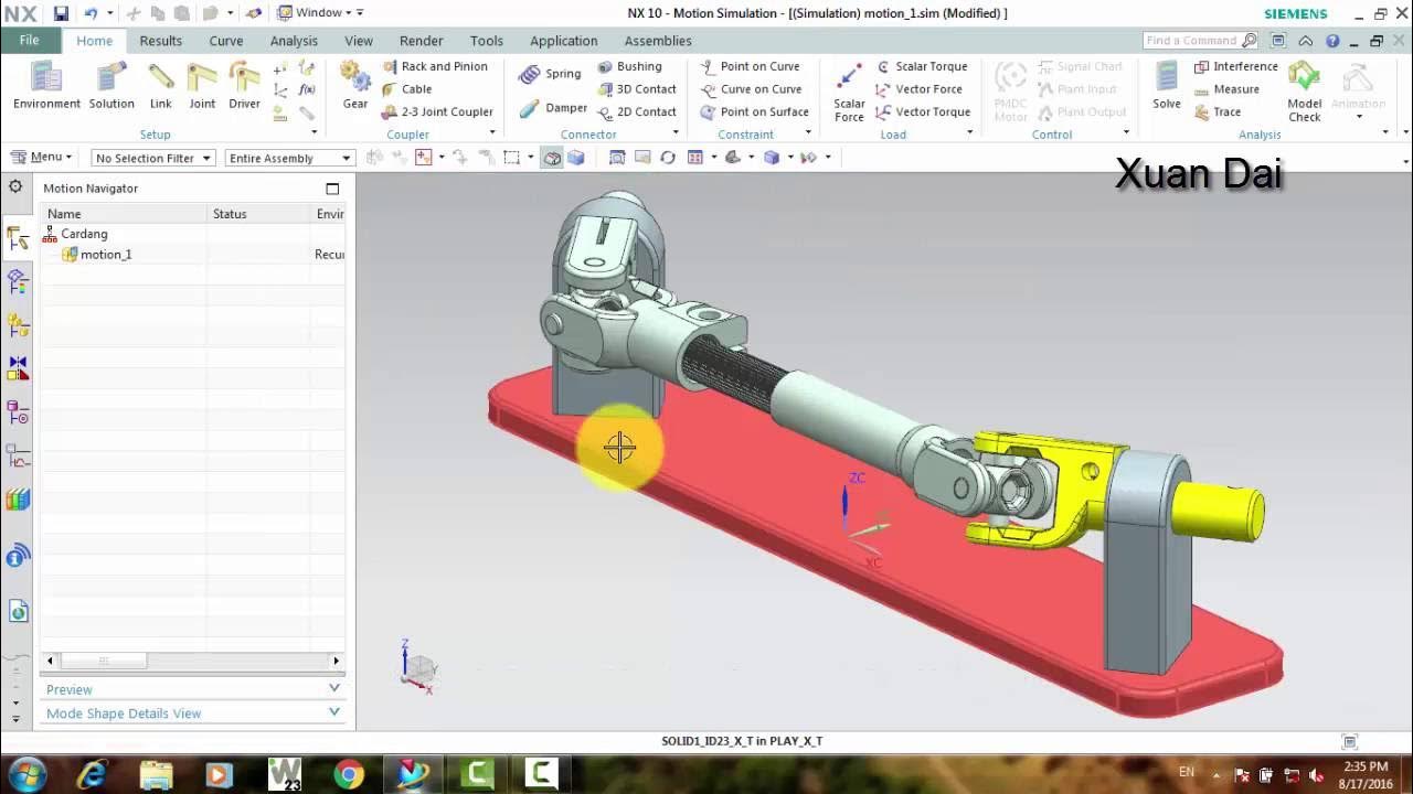 nx motion simulation training tutorials for beginner cardan motion ...