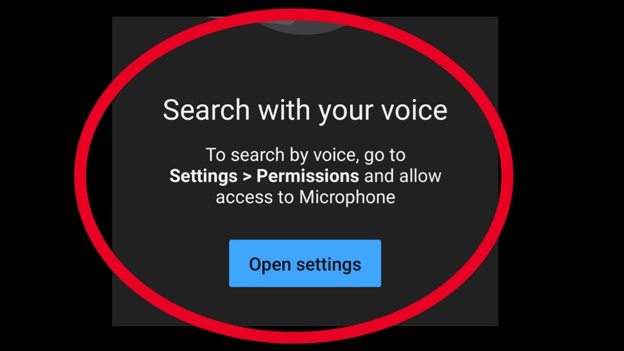 YouTube || Search with Voice Settings Permission and allow access to ...