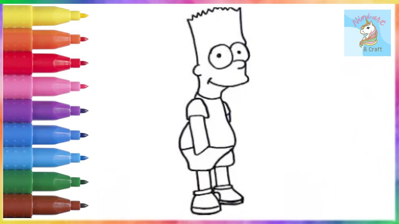 How To Draw, paint and color Bart Simpson - YouTube