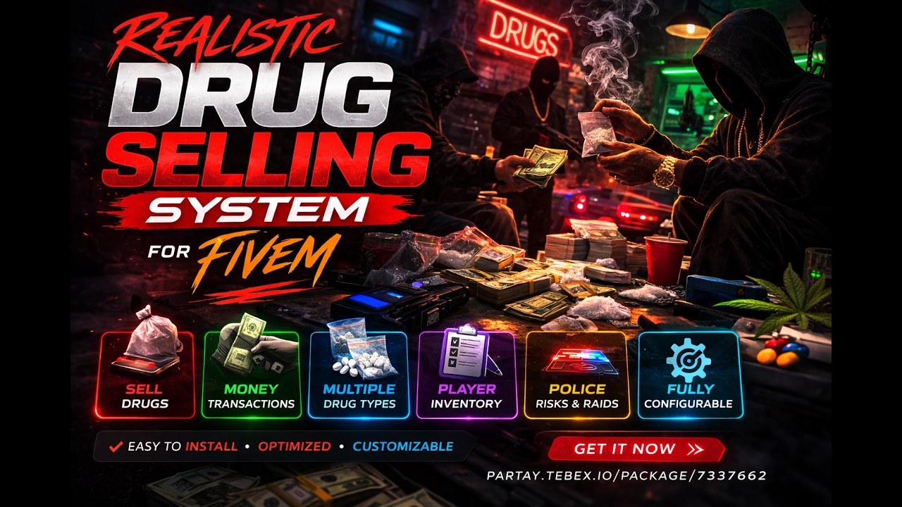 [ESX/QB/QBX] /hustle | Ultimate Drug Sales & Selling System - YouTube