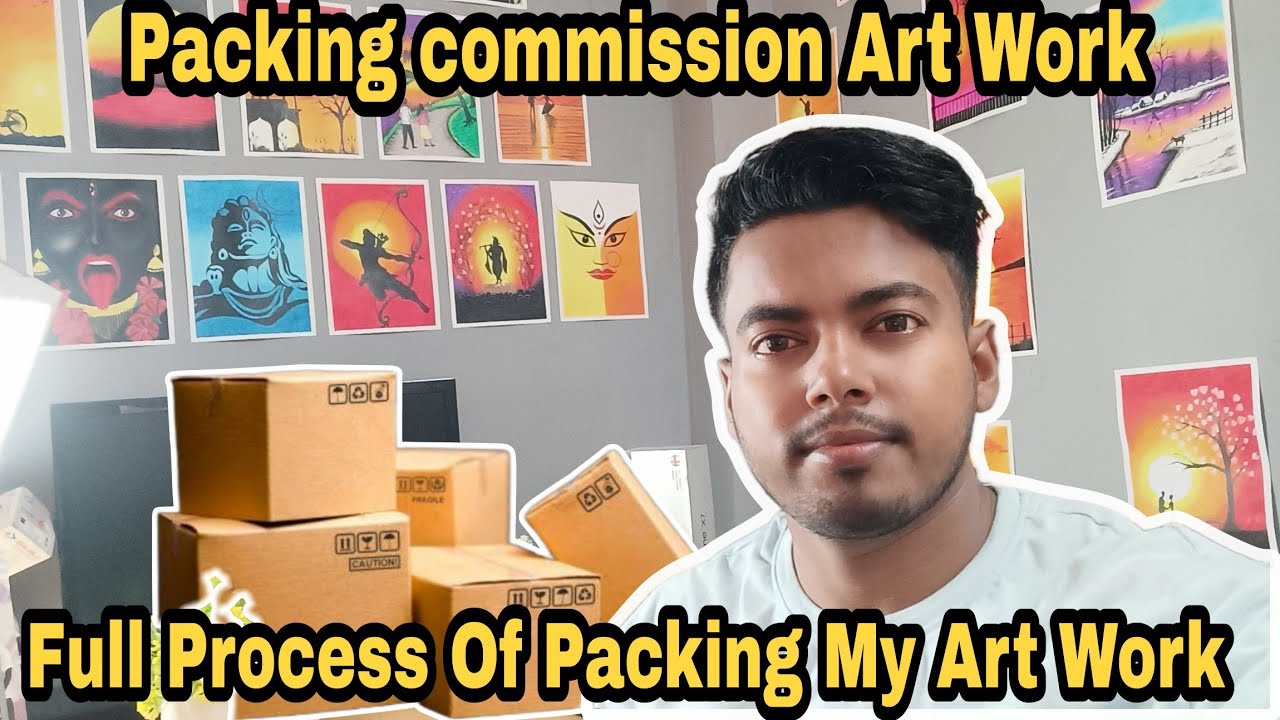 How To Pack Commission Art Work Send To Customer | Packing Process ...