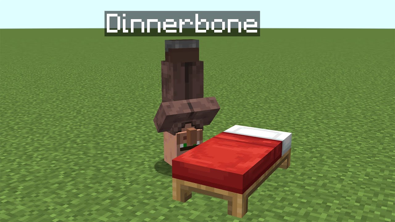 how the dinnerbone villager will sleep? - YouTube