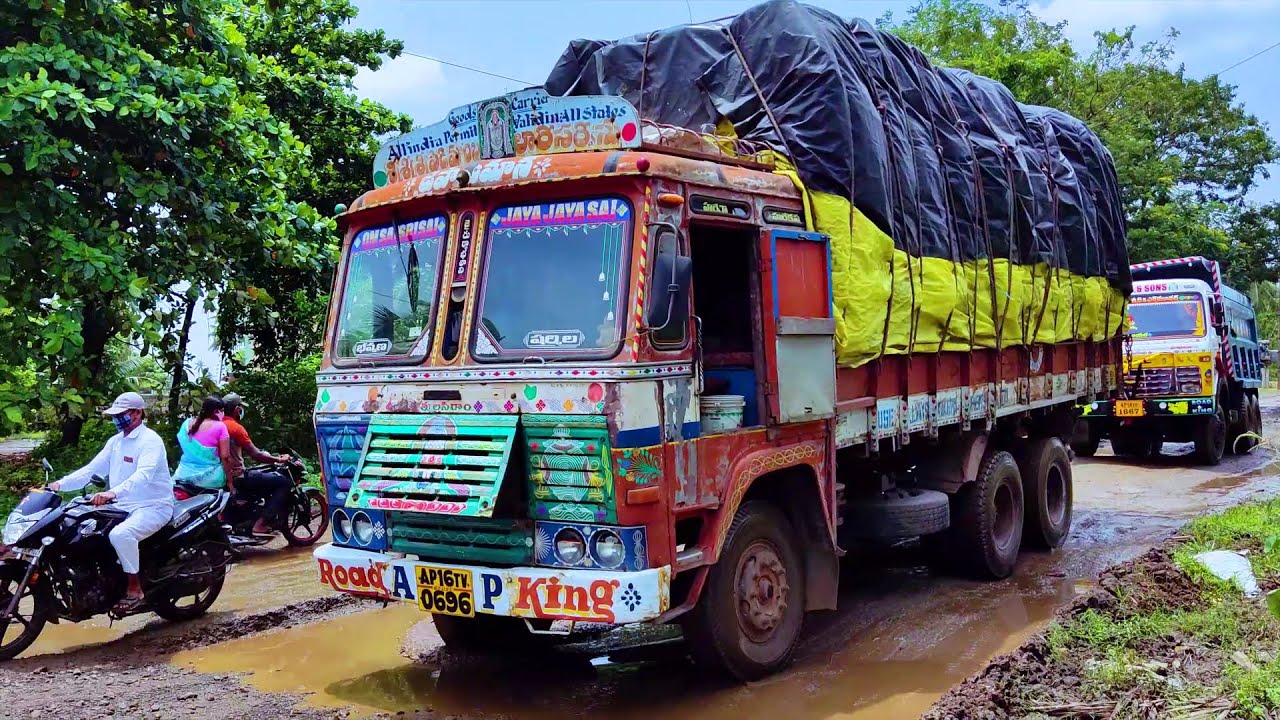 HEAVY LOADED Trucks Are Moving On The Bad Road | Truck Videos | Lorry ...