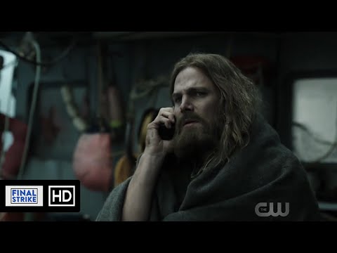 Oliver Calls Moira Queen From The Fishing Boat Flashback Scene | Arrow 5x23