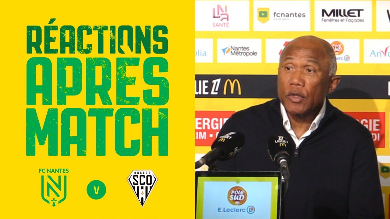 FC Nantes - Angers SCO (0-1) : la réaction d'Antoine Kombouaré - YouTube