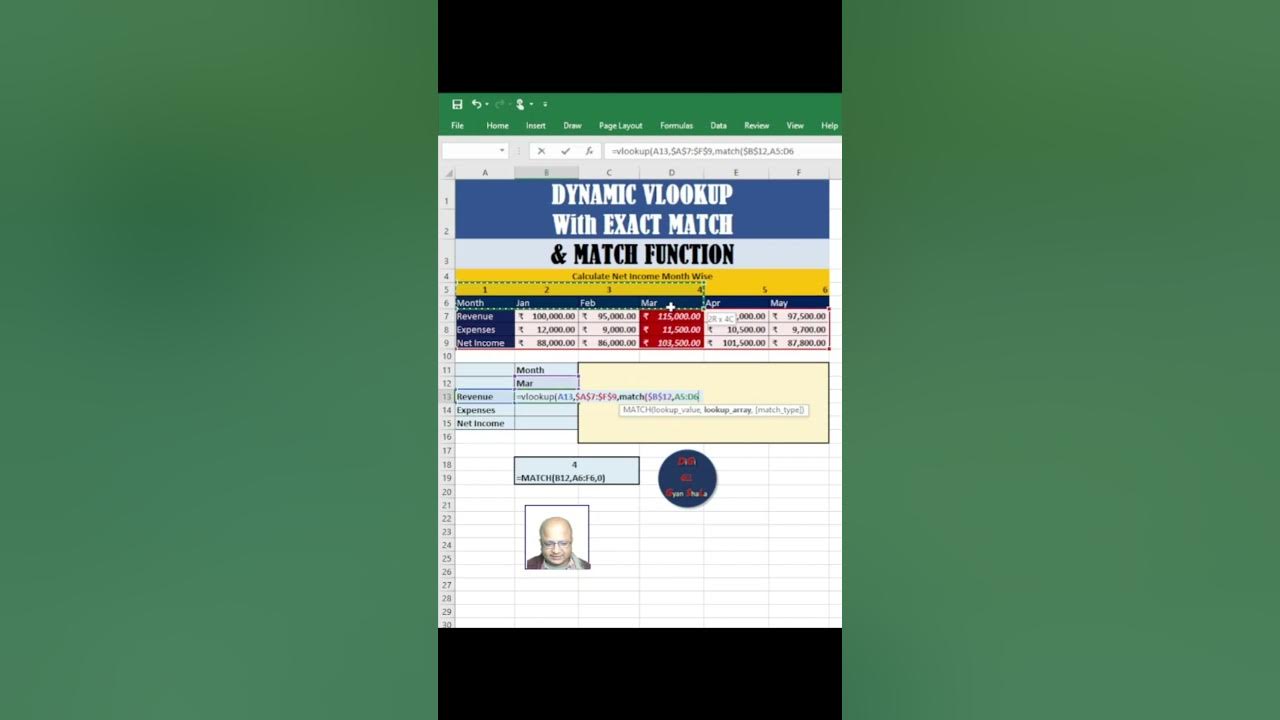 DYNAMIC VLOOKUP WITH EXACT MATCH #educational #excel #exceltech #exceleducation #excelclub #exam ...