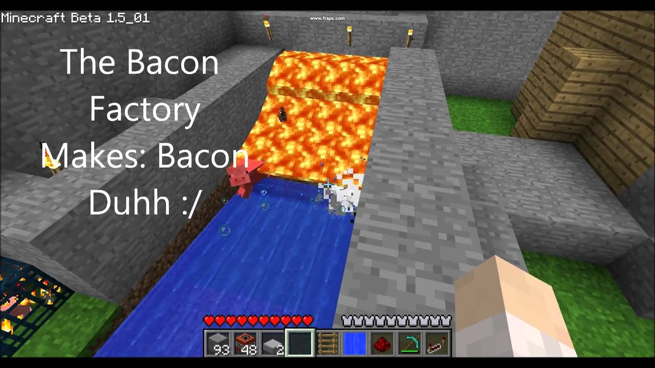 Minecraft | The Bacon Factory, Makes: Bacon - YouTube