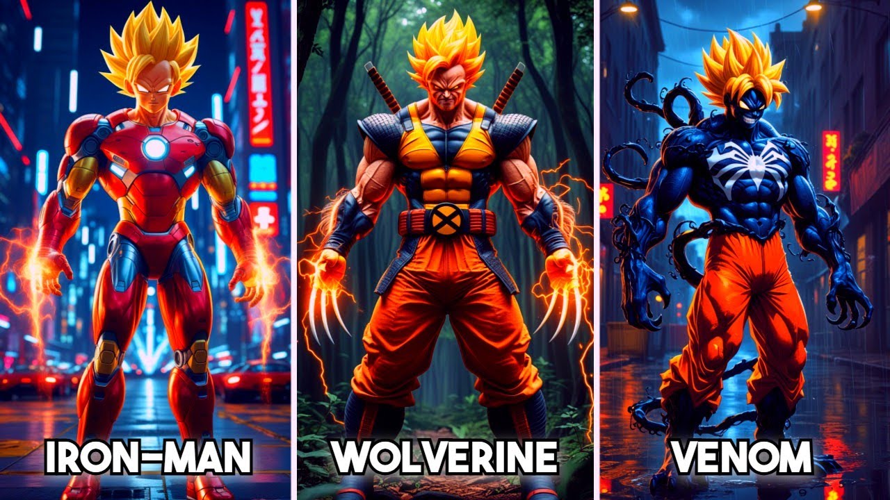MARVEL SUPERHERO'S As GOKU (Fusion Hybrids) - YouTube