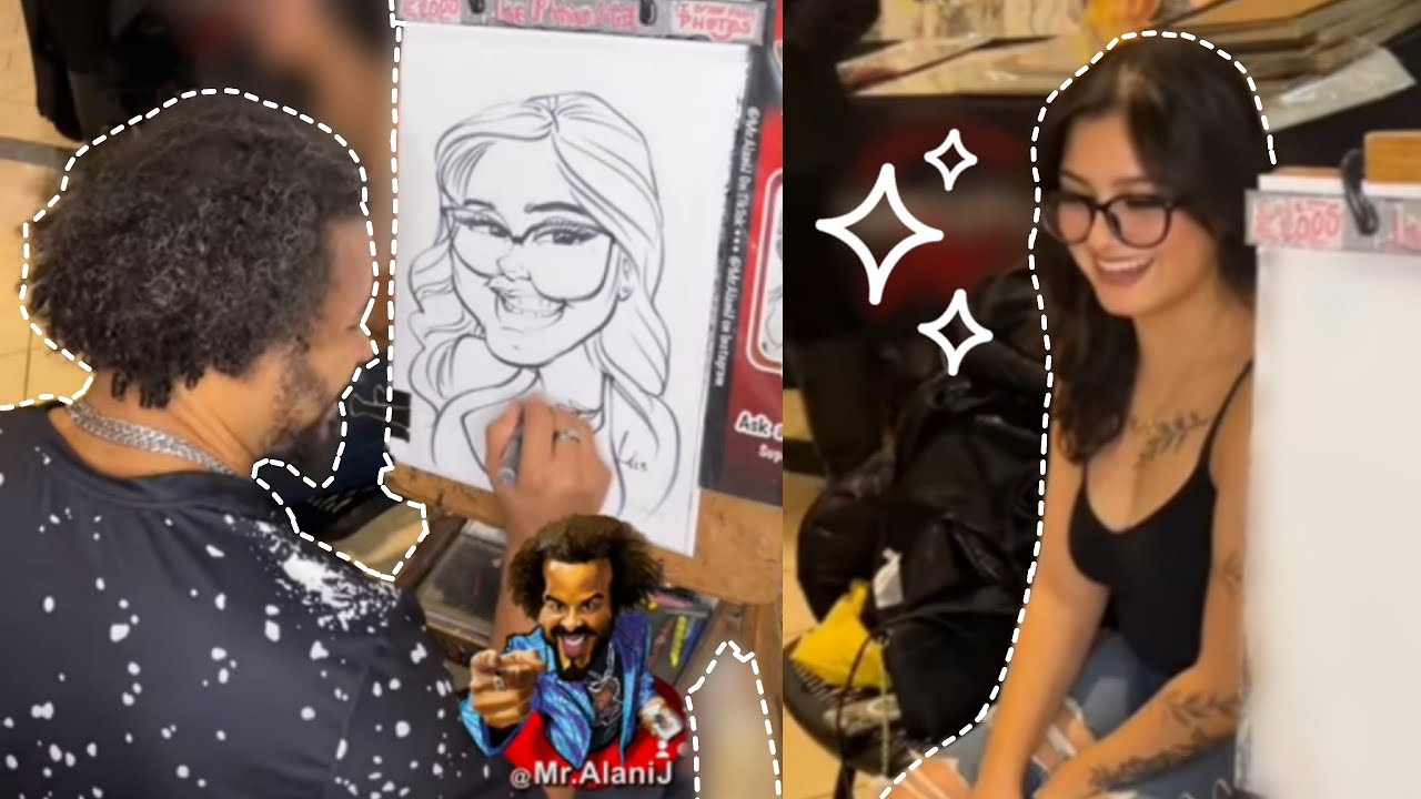 Trinity gets drawn by Alani J at the Small Business Gallery - YouTube