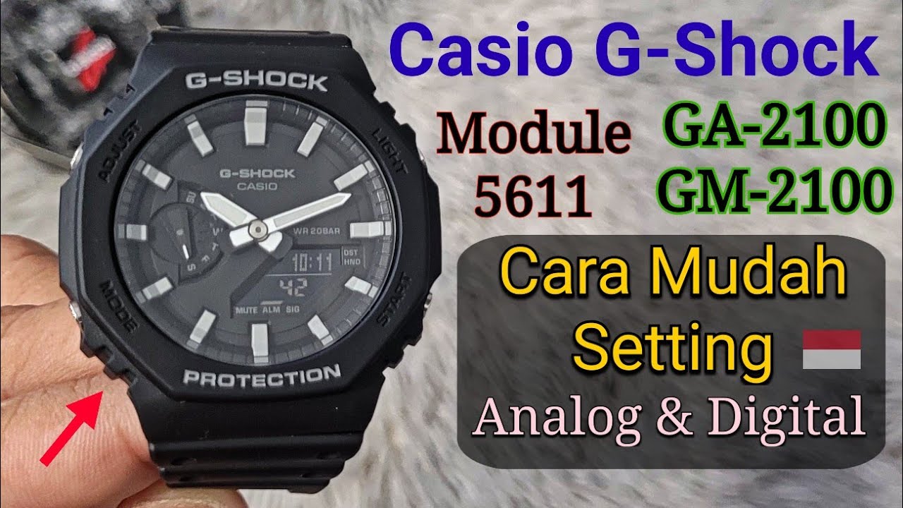 Cara Setting Jam Tangan Casio G-Shock GA-2100 GM-2100 5611 (Waktu dan ...