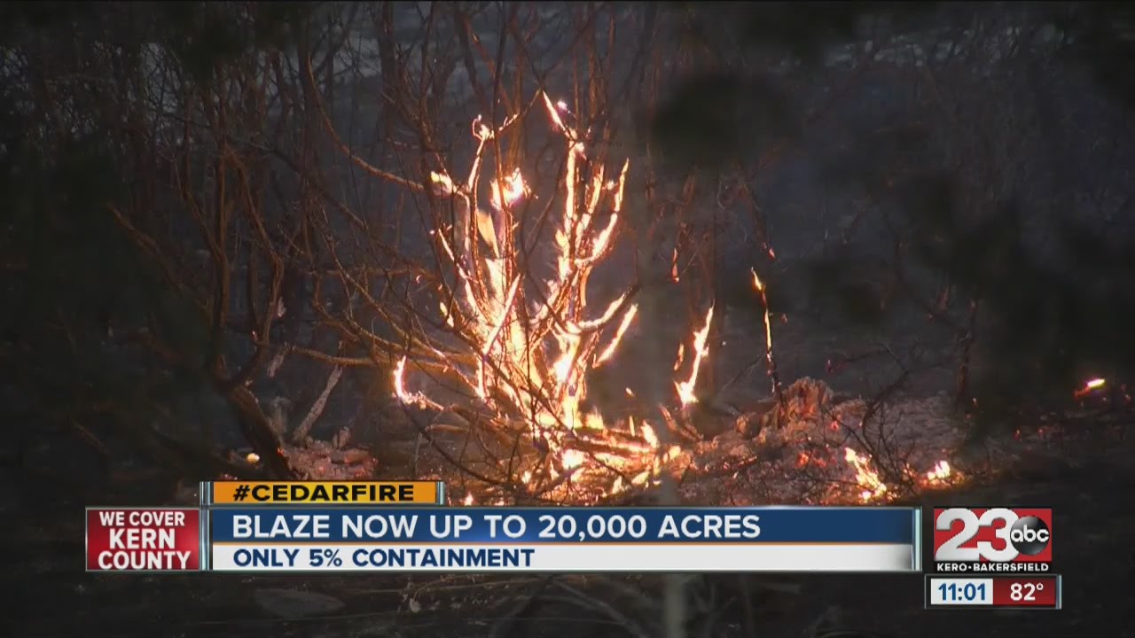 Cedar fire grows to 20,148 acres - YouTube