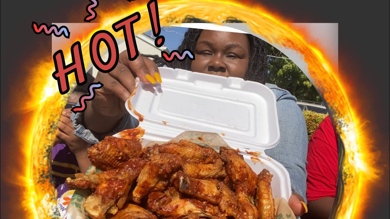 🥵 Hot wing challenge/ Wingstop Atomic Wings for $20 - YouTube