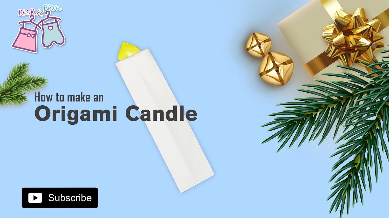 How to fold Origami candle/ Paper Candle/ Easy Origami for kids - YouTube