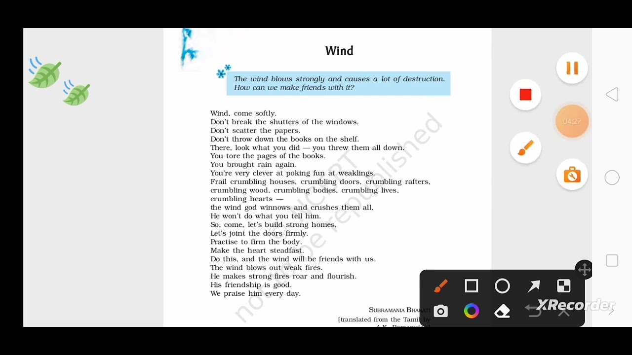 Class 9 english beehive ''wind'' full chapter in one short🖼️ - YouTube