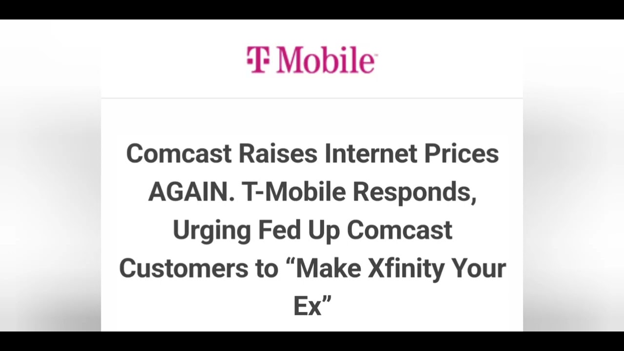 T-Mobile Huge Deal! Attacking Comcast Xfinity After Raising Prices ...