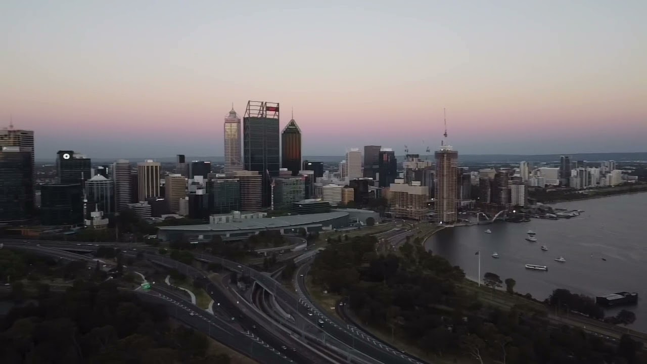 kings park sunset over Perth city - YouTube