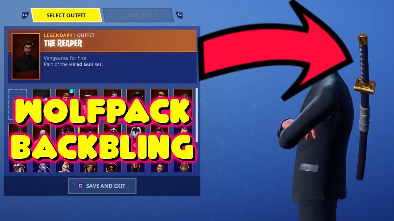 DIRE SKIN WOLFPACK BACKBLING ON DIFFERENT SKINS IN FORTNITE - YouTube
