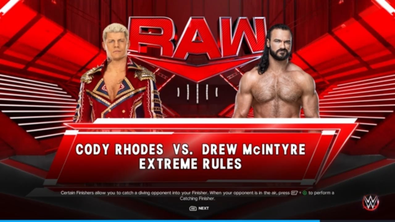 WWE 2k24 Cody Rhodes vs Drew McIntyre Full Show - YouTube