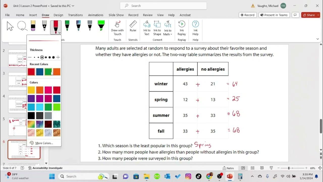 Unit 3 Lesson 2 Relative Frequency Tables - YouTube