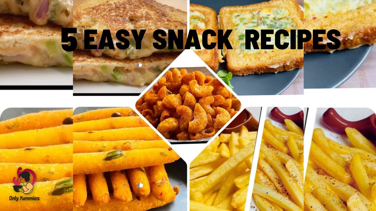 Instant Easy 5 Snacks Recipes || Kids Favourite Snacks - YouTube