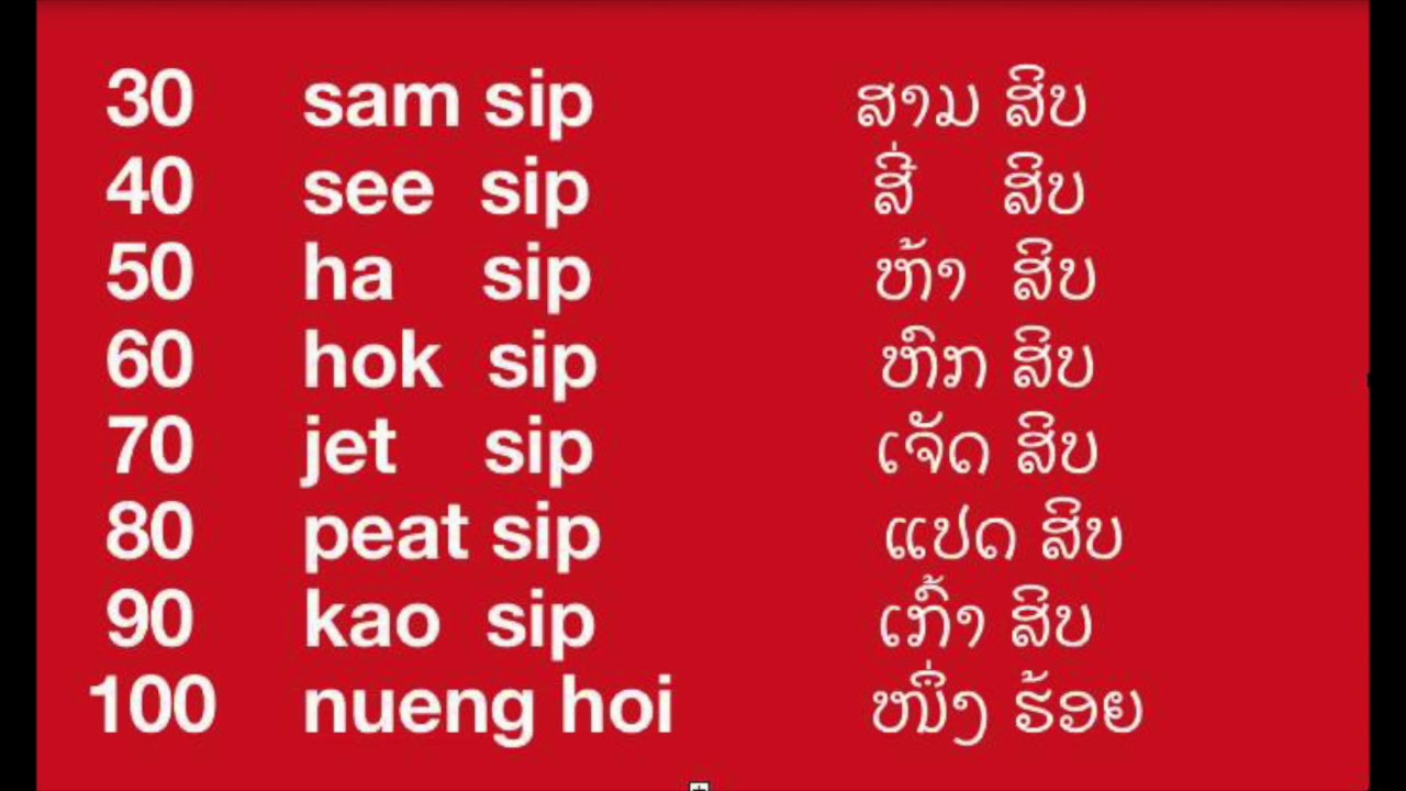Beginners Lao: Counting Numbers - YouTube