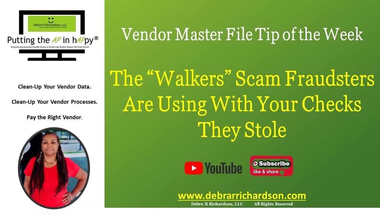 The Walkers Scam Fraudsters Are Using W/Your Checks They Stole | Vendor ...