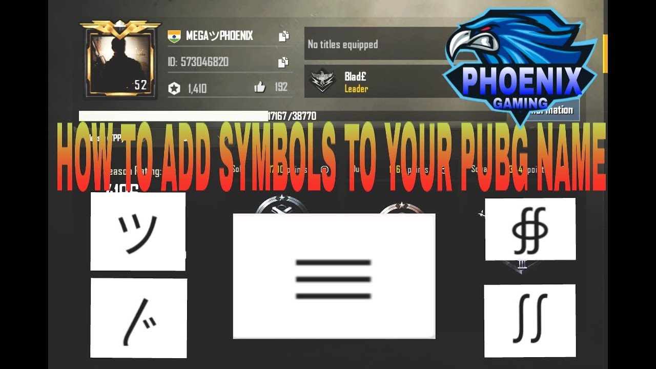 HOW TO ADD DIFFERENT SYMBOLS AND FONTS IN PUBG MOBILE|TRICKS#2|GAMING ...