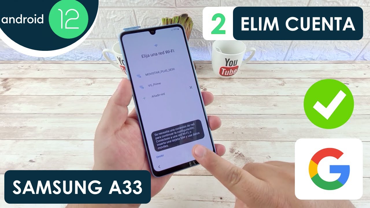 Eliminar Cuenta de Google Samsung Galaxy A33 5G | Android 12 - YouTube