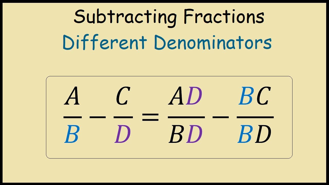 How to Subtract Fractions with Different Denominators (General Formula ...