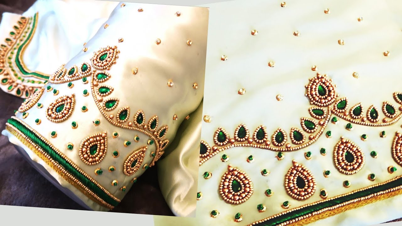 Aari work with normal needle ll bridal sleeves ll Vaanavil World - YouTube