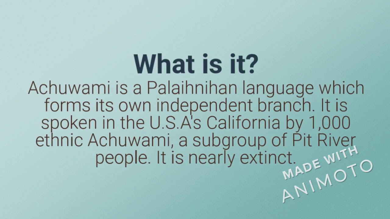 ACHUMAWI LANGUAGE - YouTube
