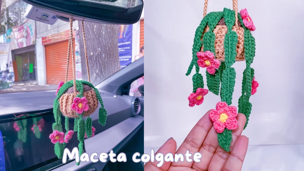 🪴Maceta colgante con flores tejida a crochet-Tutorial paso a paso🌺 ...