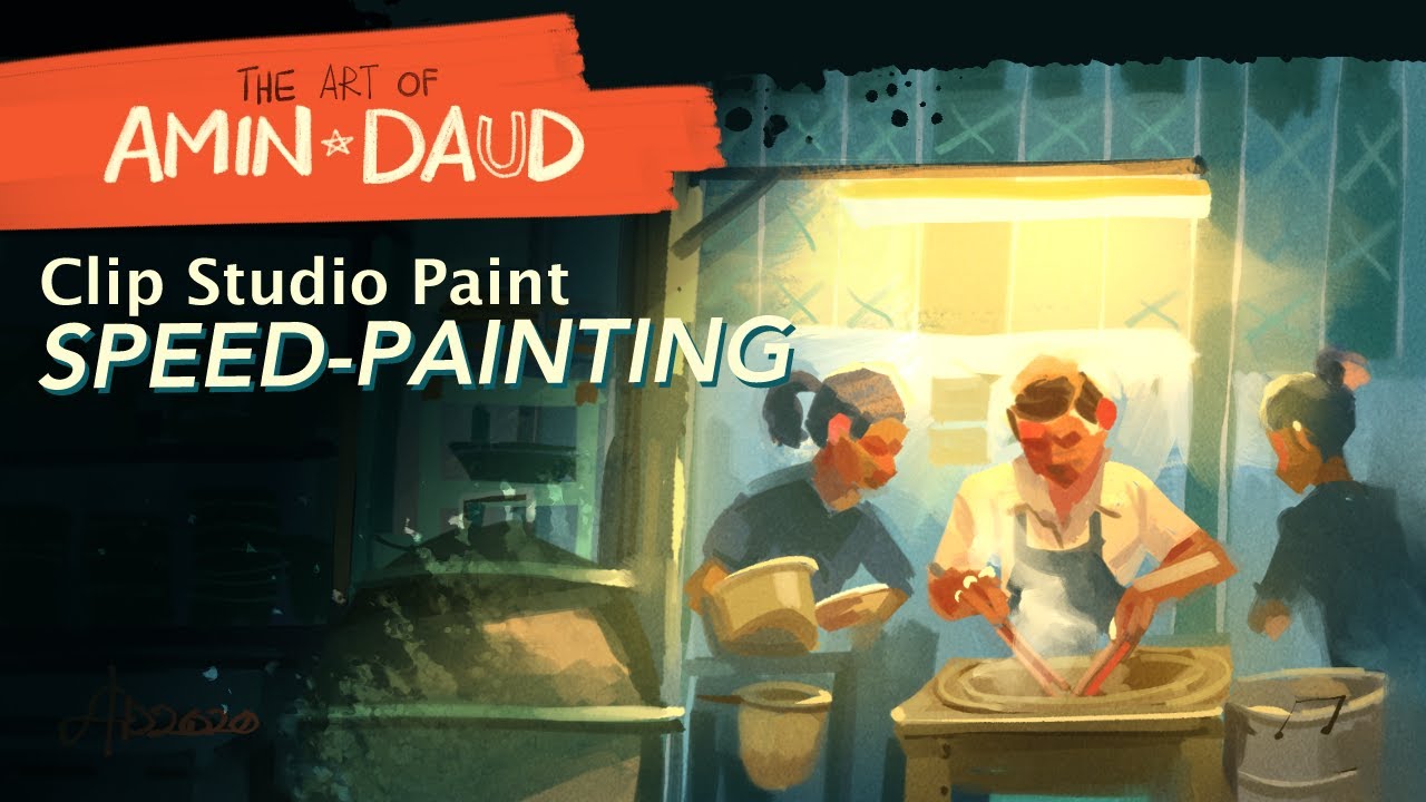 KL street food at night | Clip Studio Paint EX | Speed Painting by Amin ...