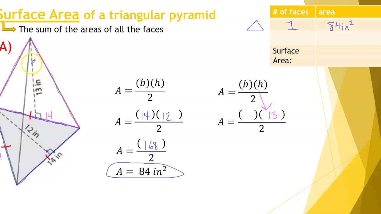 1A Surface Area of a Triangular Pyramid - YouTube
