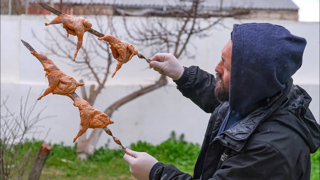 Bildirçin kababı, Kənd həyatı, ASMR food - YouTube