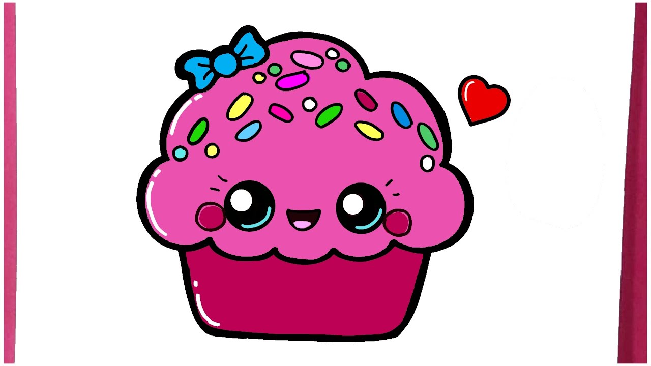 How to draw a CUTE CUPCAKE KAWAII | EASY DRAWING STEP BY STEP - YouTube