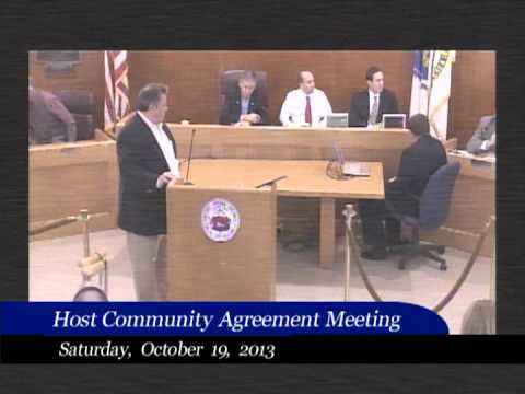 Host Community Agreement Public Meeting October 19 2013