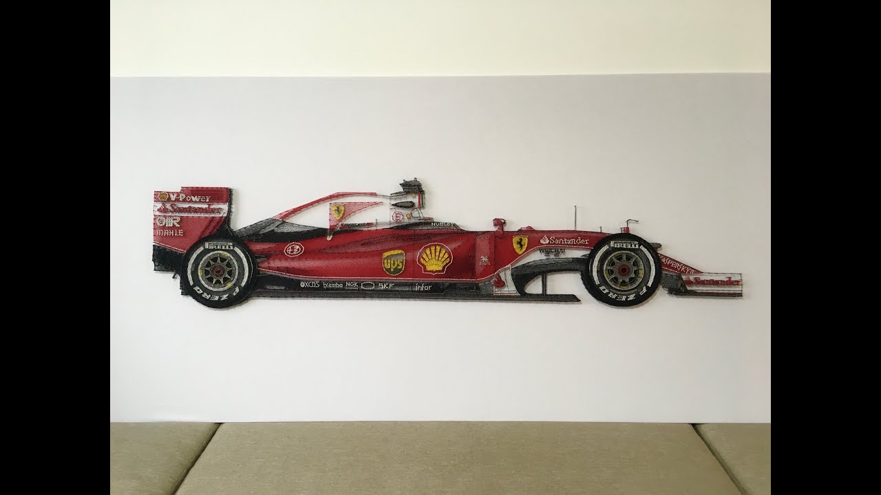Болид Ferrari из гвоздей и ниток. String art - YouTube